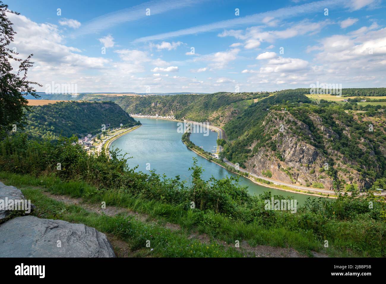 Scenic view of Unesco World Heritage Site Upper Middle Rhine Valley ...