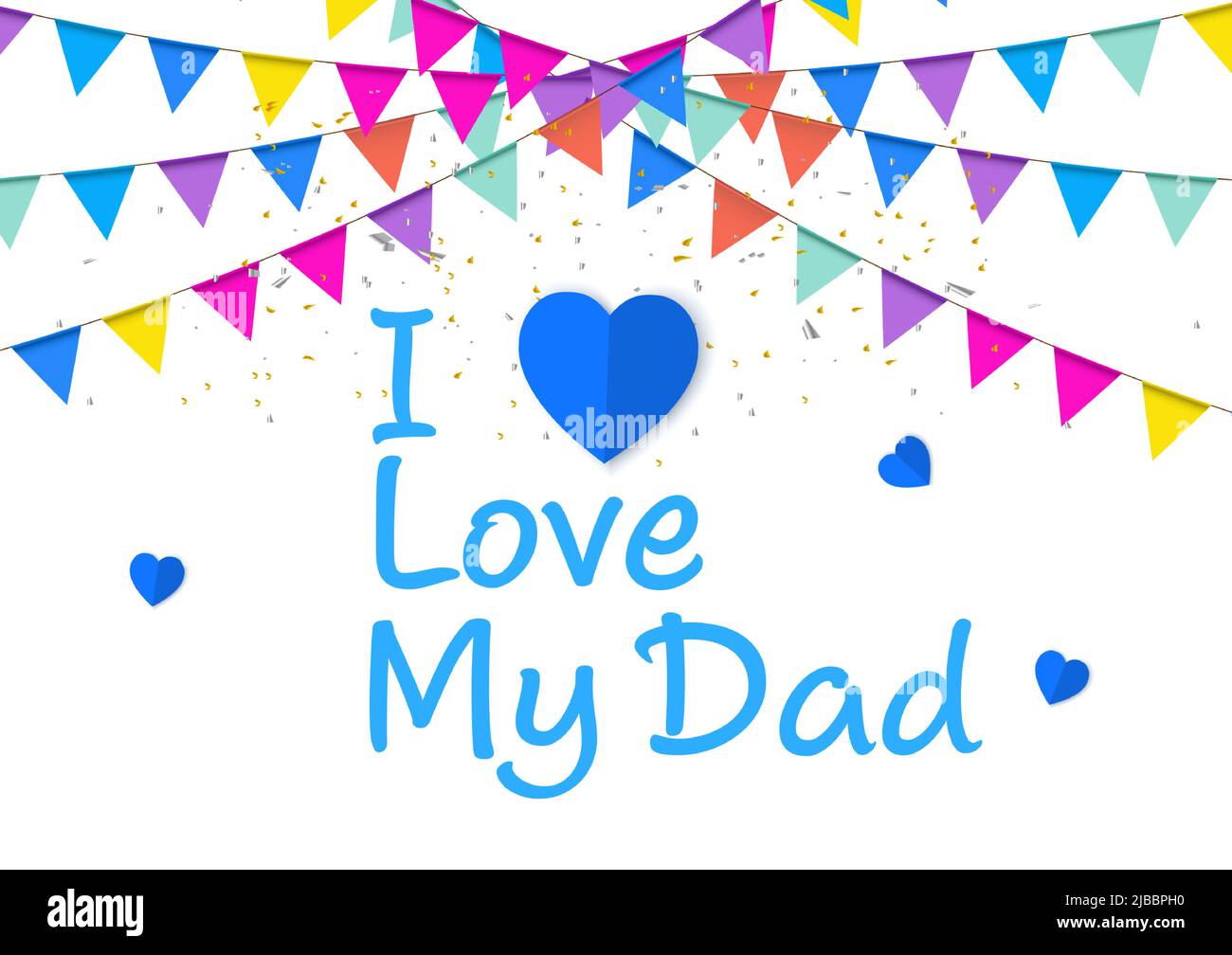graphics festival flag with text i love my dad vector illustration ...