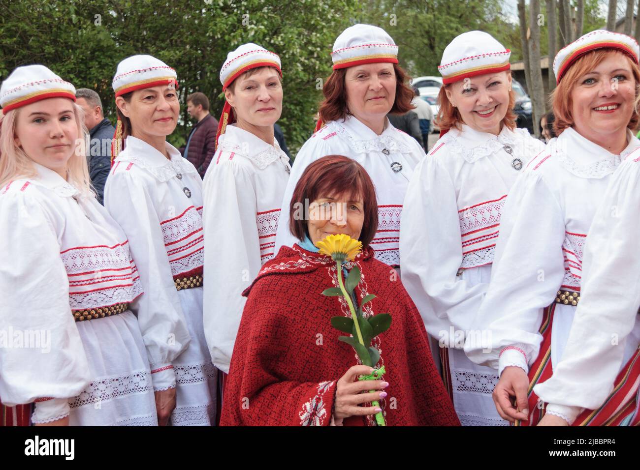 Estonia Luganuse Kivili 05 28 2022 Summer Event A Group Of Women In