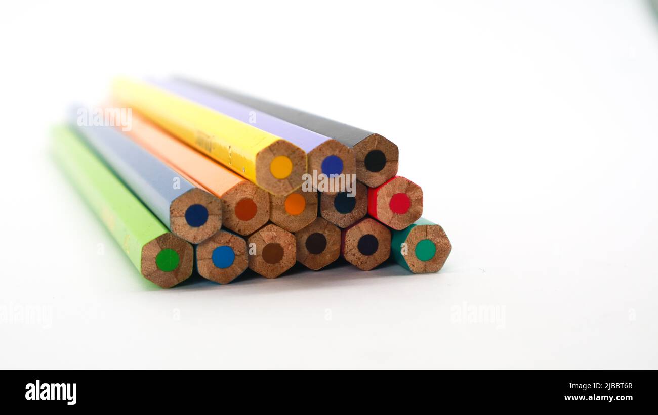 Colorful pencils tips hi-res stock photography and images - Alamy