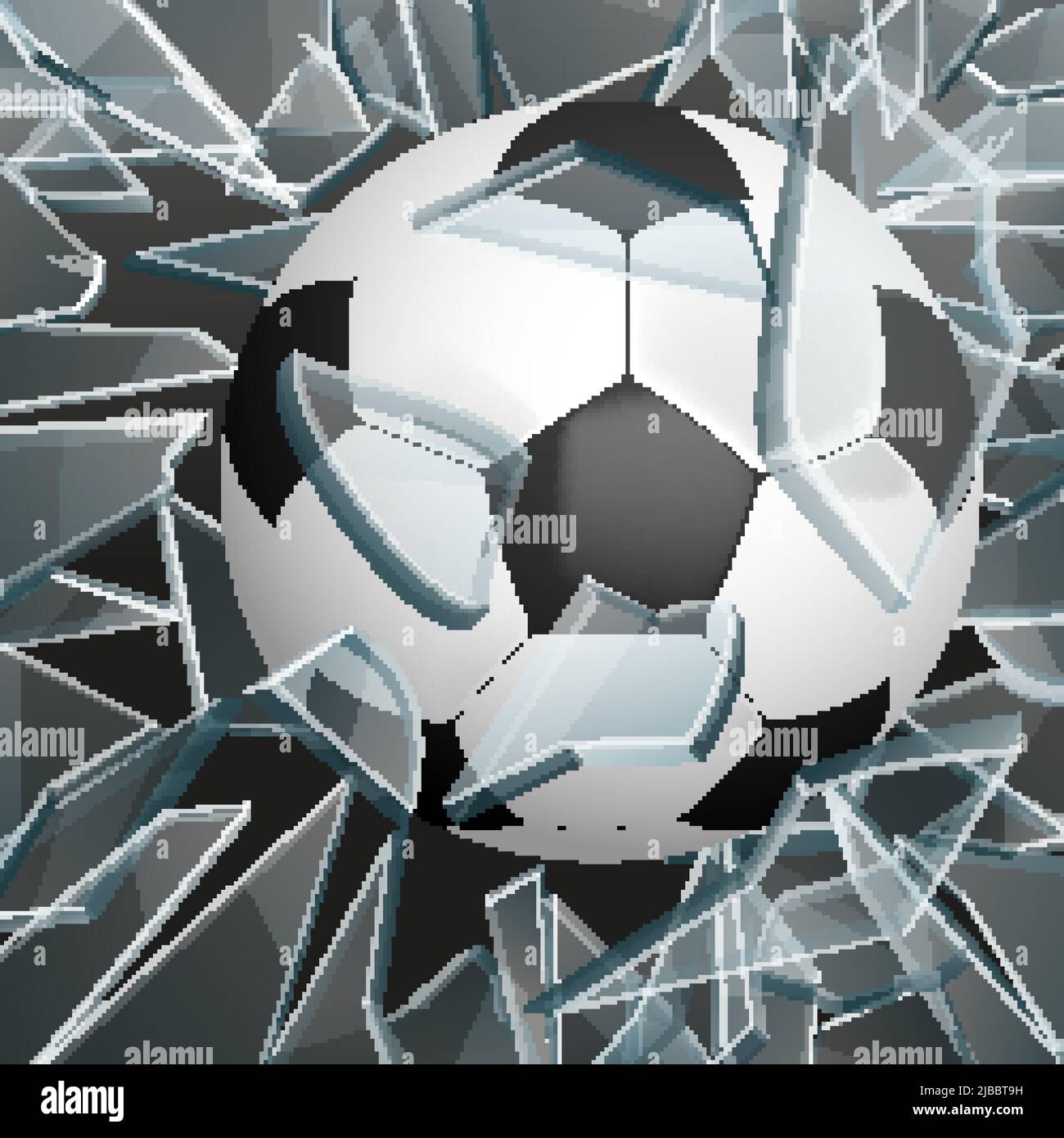 Soccer ball breaking glass Stock Vector Images - Alamy