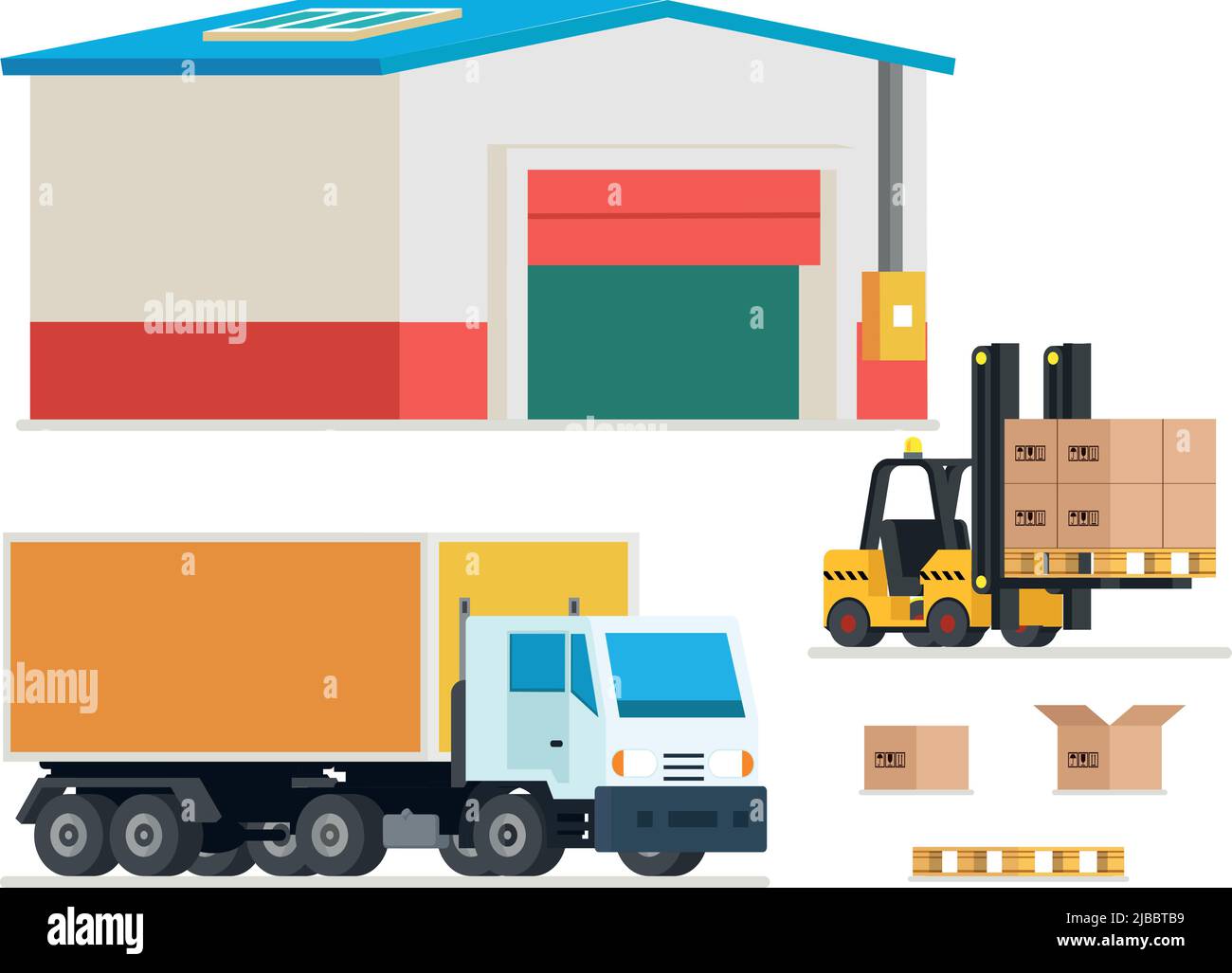 Cargo transportation. Loading and unloading trucks. Transportation and ...