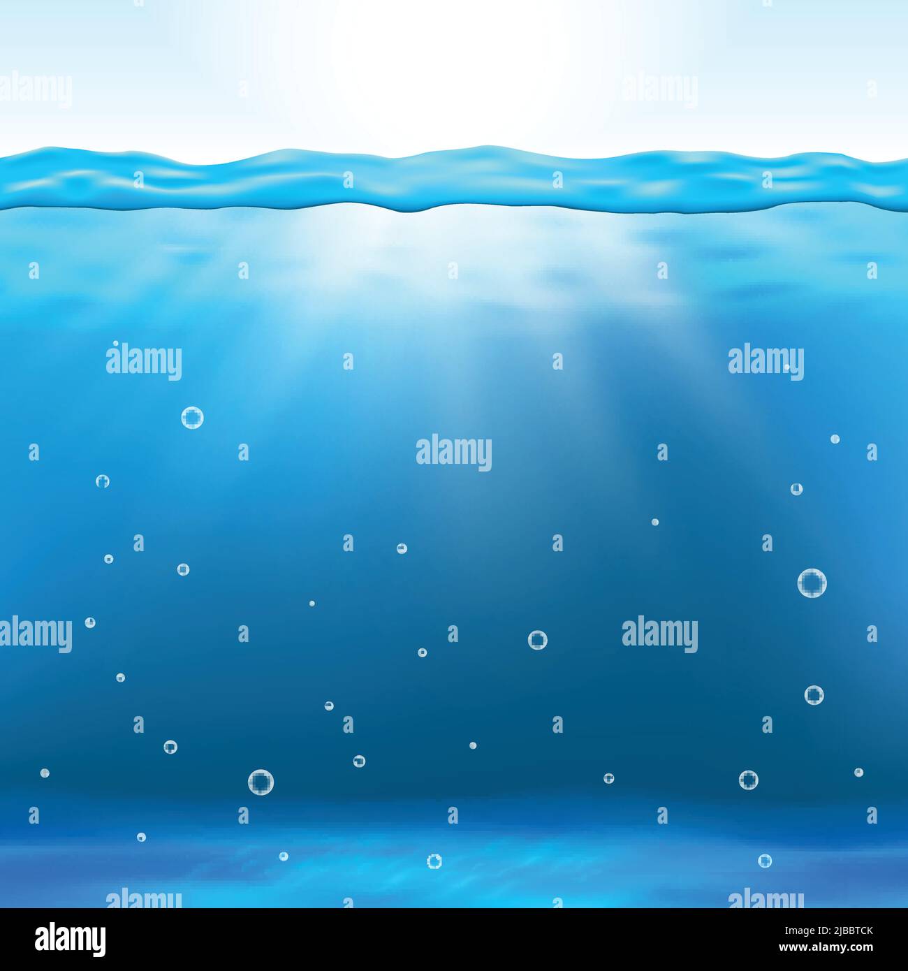 Underwater View Vector Illustration Underwater Clean Background And