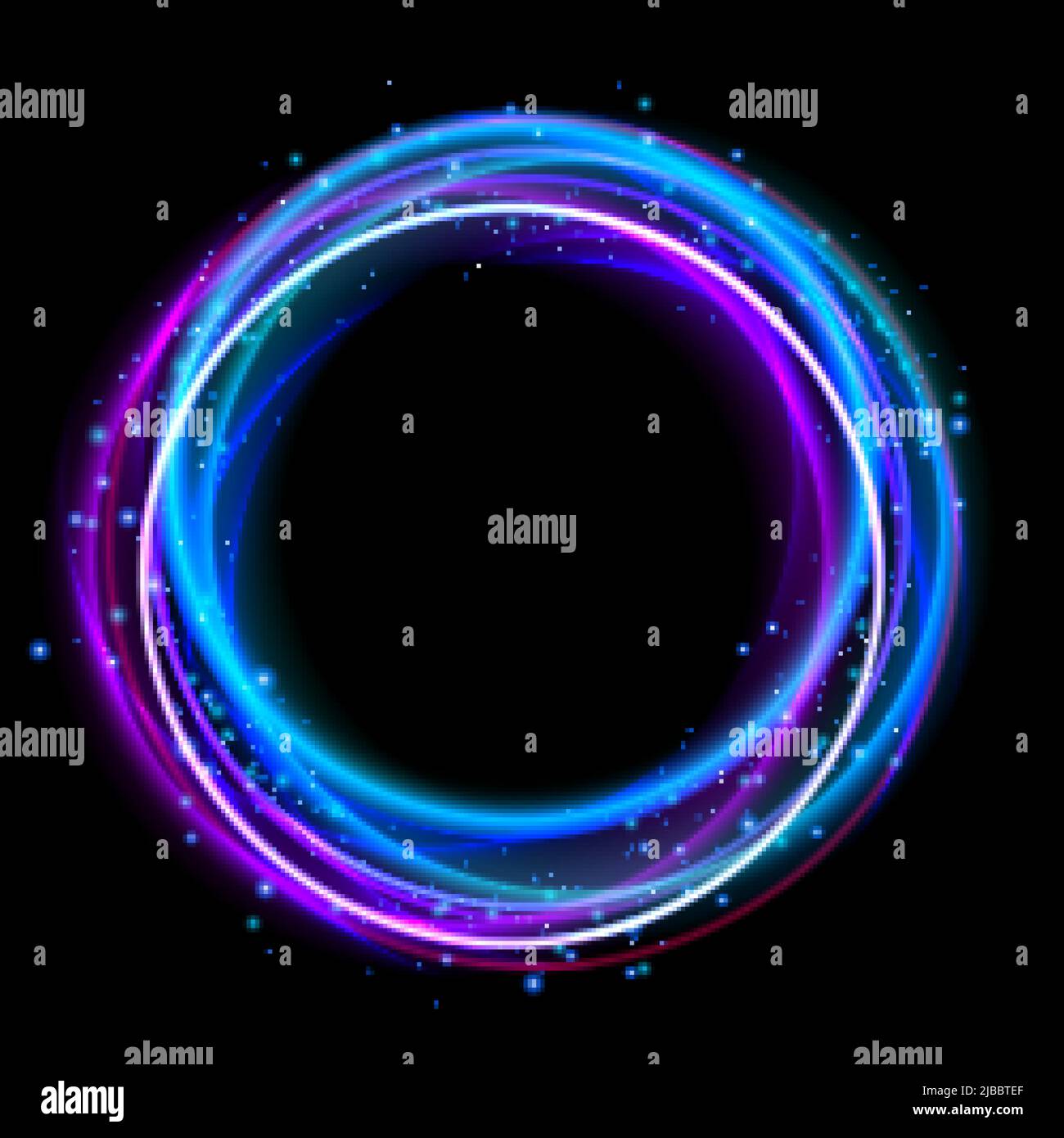 Glowing circle light effect. Nightclub lights halo ring. Glow effect ...