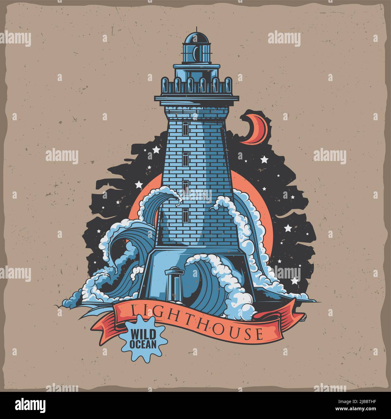 Vintage old lighthouse Stock Vector Images - Alamy