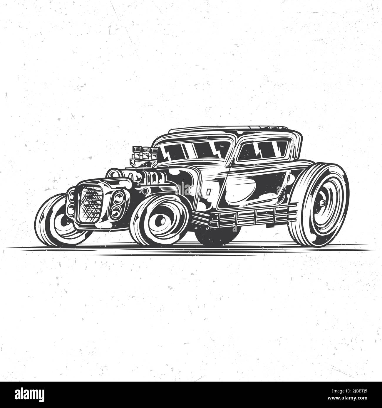 Drawing Hot Rod Burning Rubber