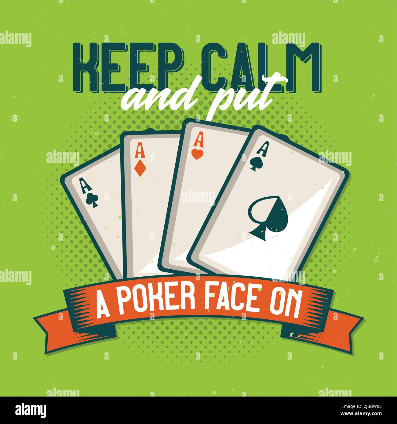 T-shirt or poster design with illustration of playing cards Stock ...