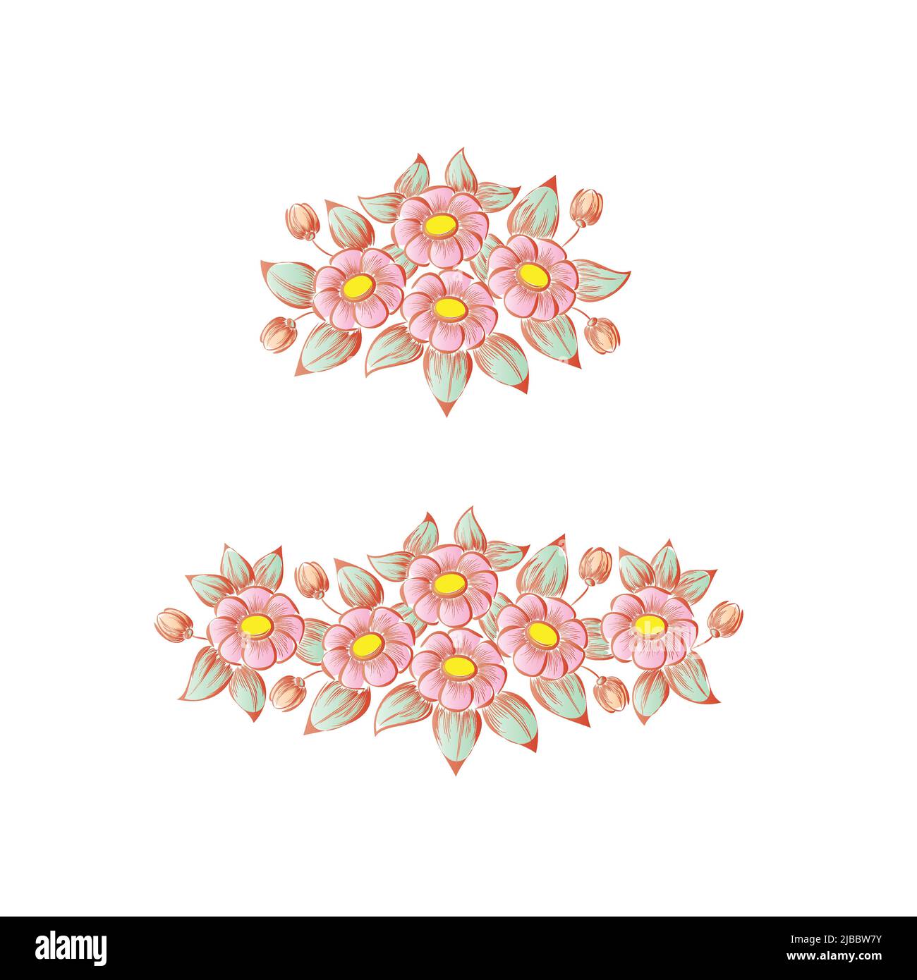 Pastel flowers hand draw Cut Out Stock Images & Pictures - Alamy