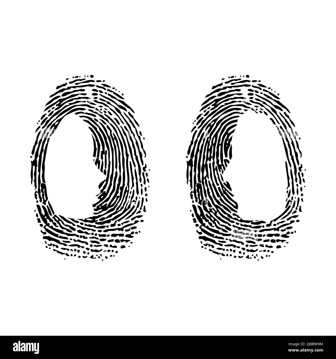 Fingerprint man and woman face ID Stock Vector Image & Art - Alamy