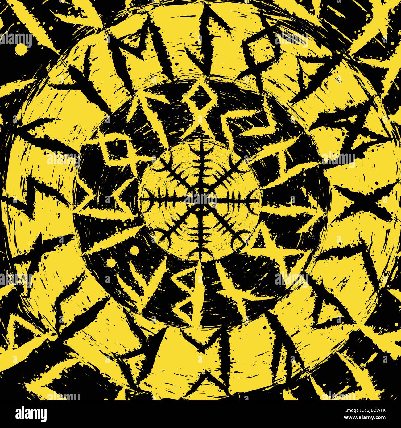 Runic alphabet scandinavian yellow circles Stock Vector Image & Art - Alamy