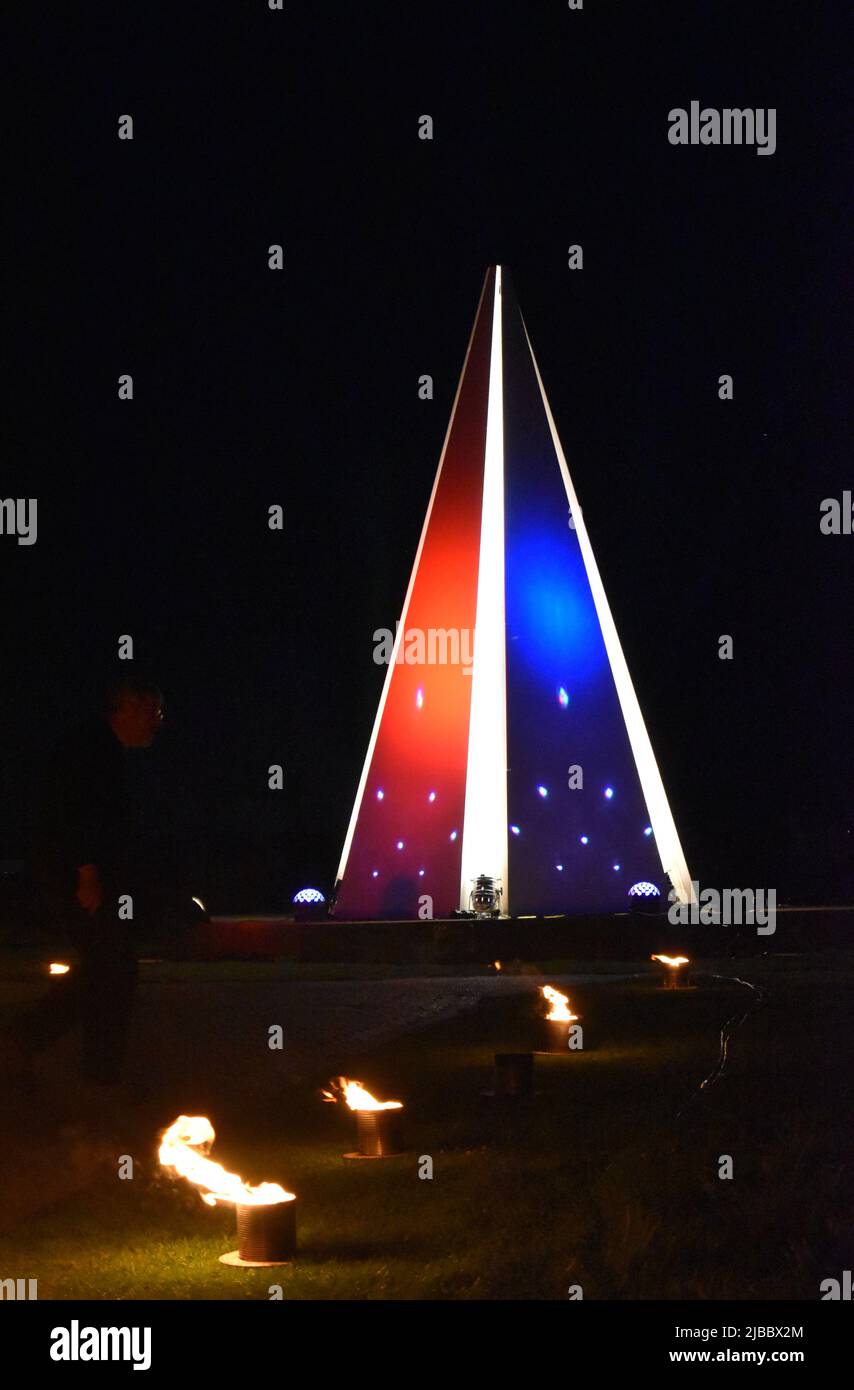 The Light Pyramid at Campbell Park, Milton Keynes, lit for the Queen's ...
