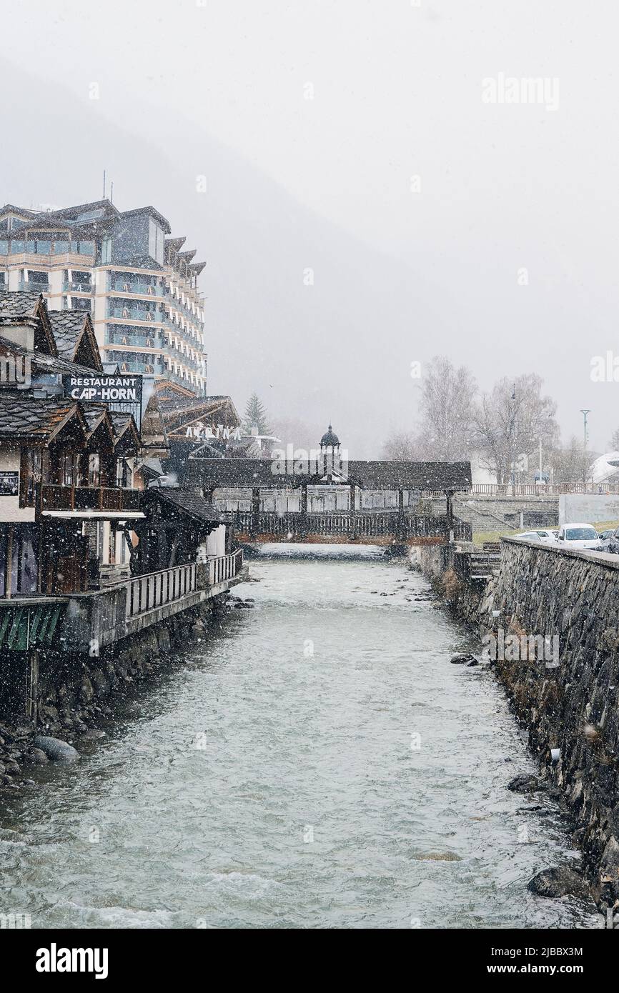 Chamonix winter city view hi-res stock photography and images - Alamy