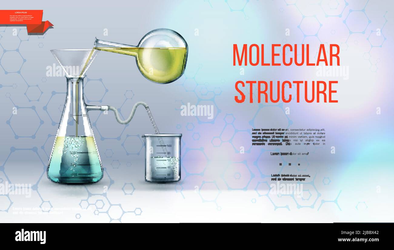 Realistic laboratory research concept with molecular structure and lab ...