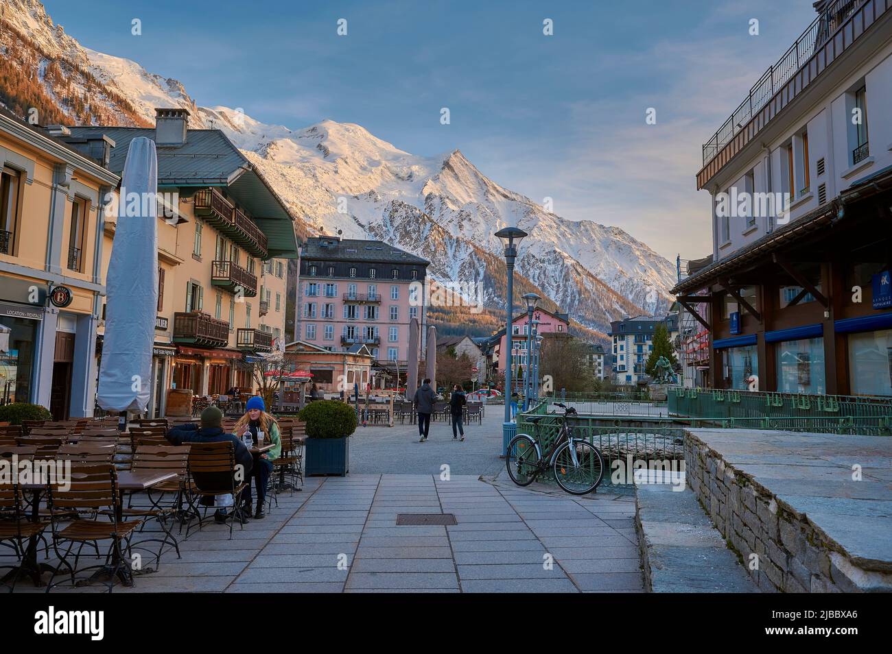 Chamonix winter city view hi-res stock photography and images - Alamy