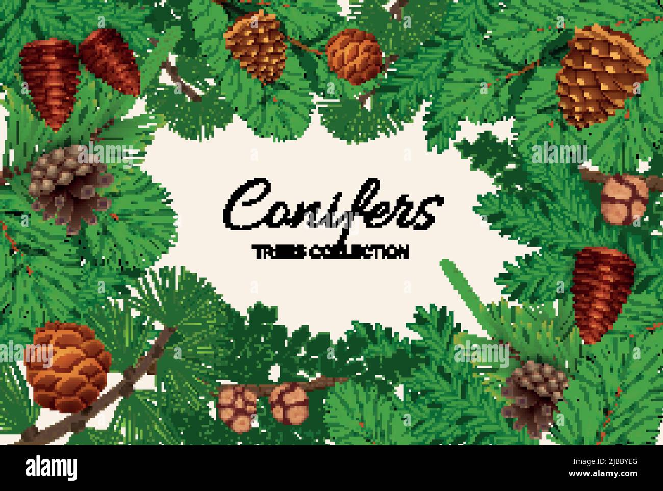 Siberian pine forest Stock Vector Images - Alamy