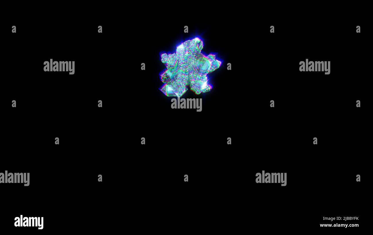 glitchy alphabet of gems with chromatic aberrations - asterisk ...