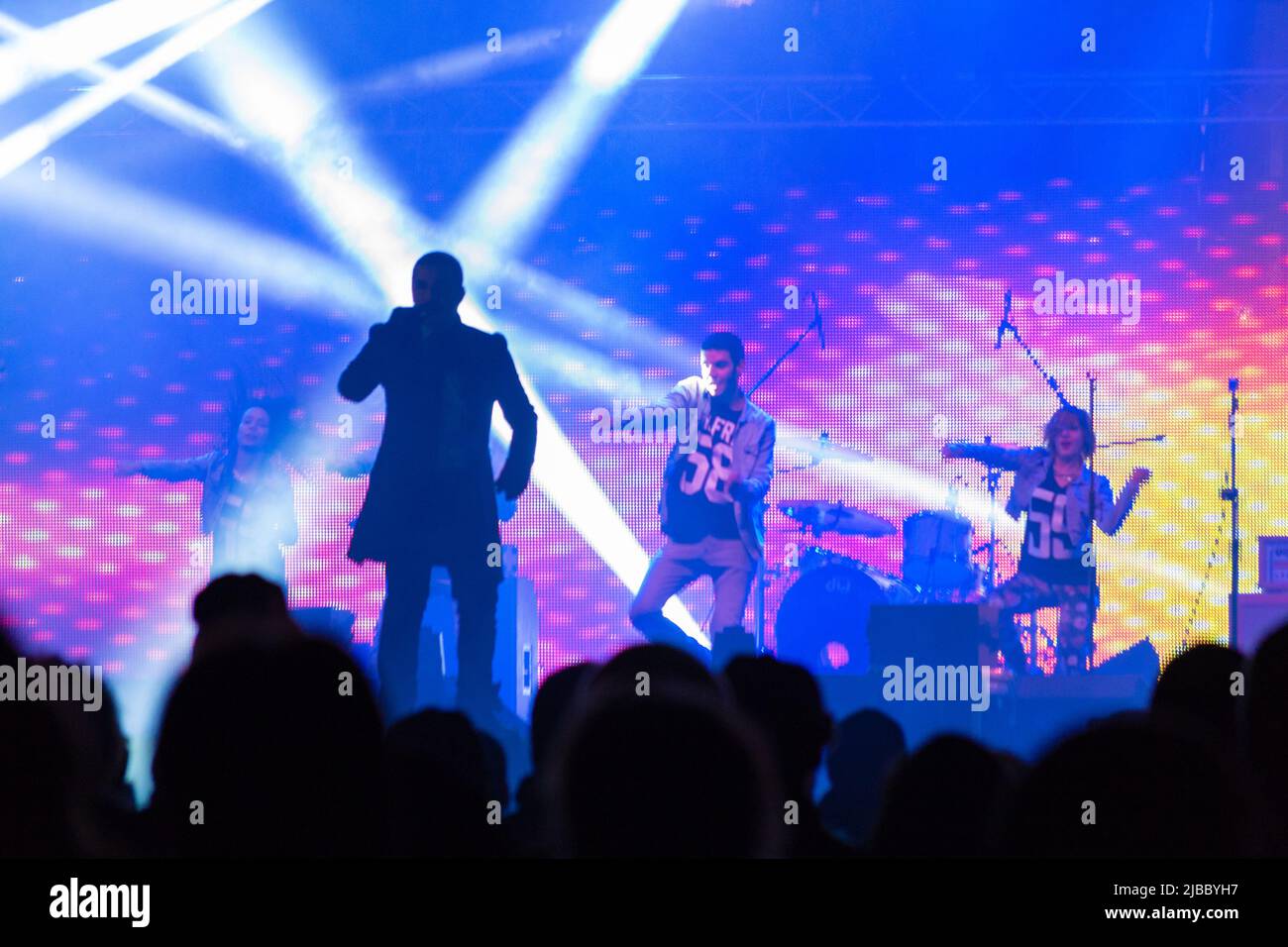 New Year Eve Live concert scene with the Bulgarian pop-singer Rafi ...