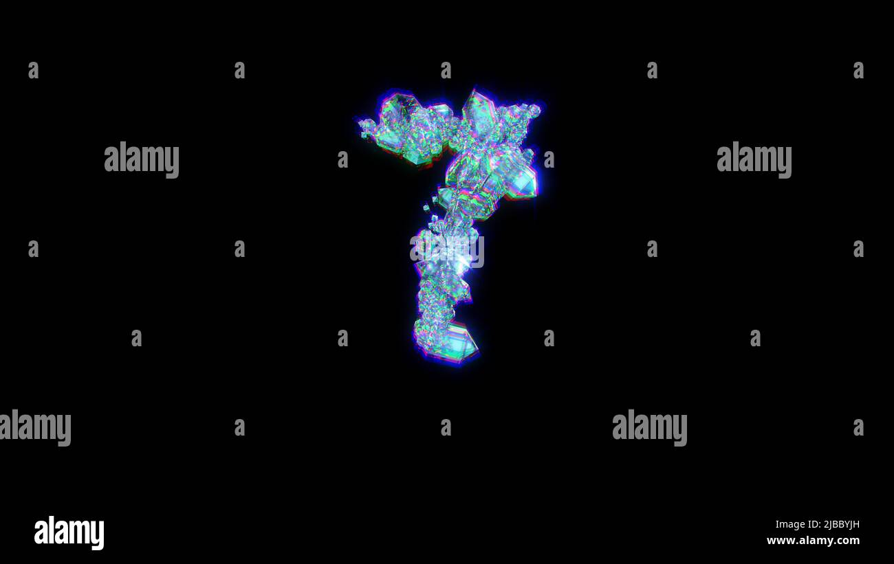 dichroic alphabet of gem stones with chromatic aberrance - number 7 ...
