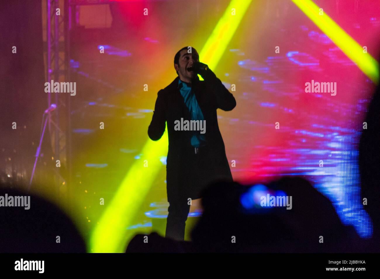 New Year Eve Live concert scene with the Bulgarian pop-singer Rafi ...