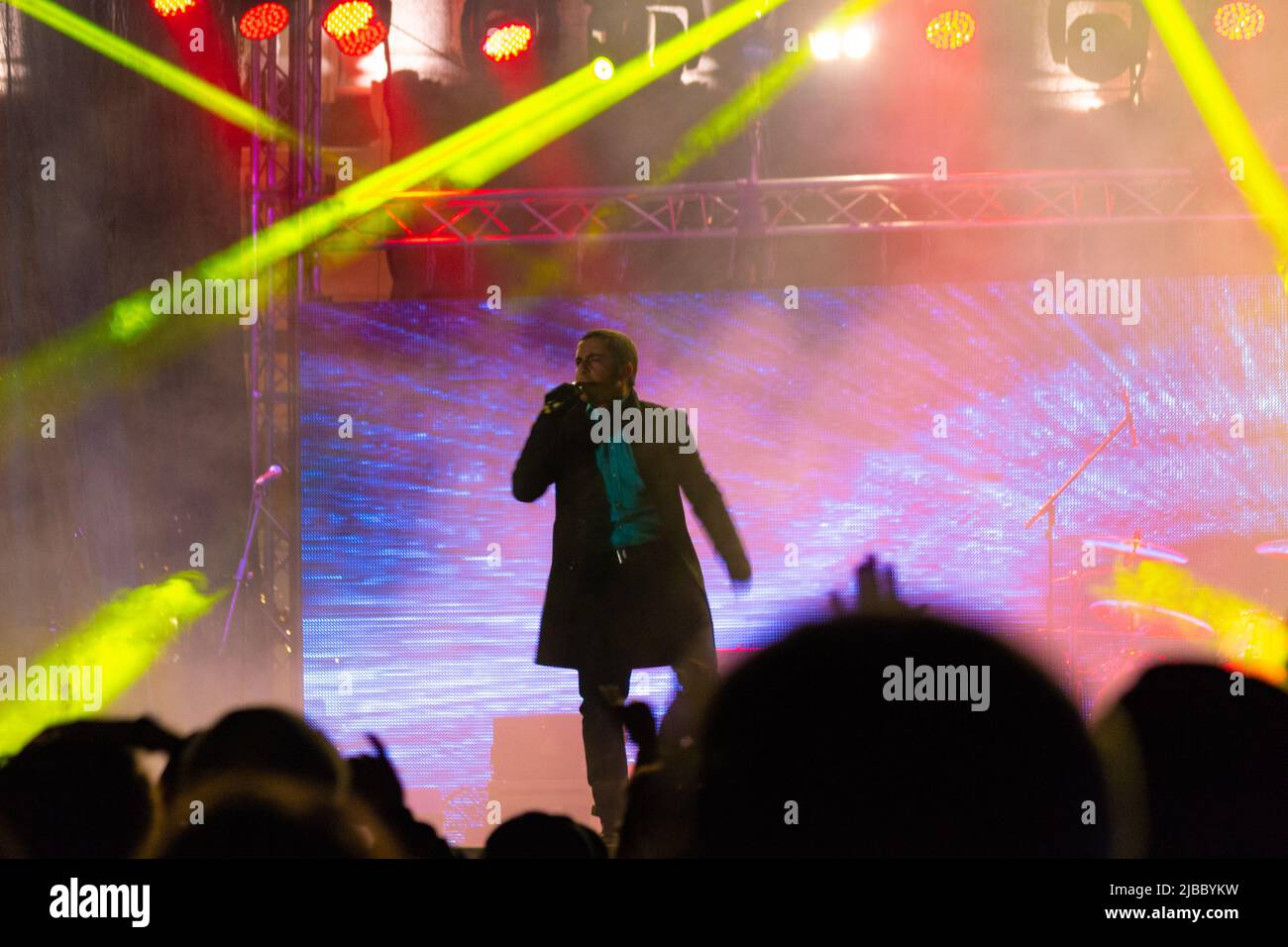 New Year Eve Live concert scene with the Bulgarian pop-singer Rafi ...