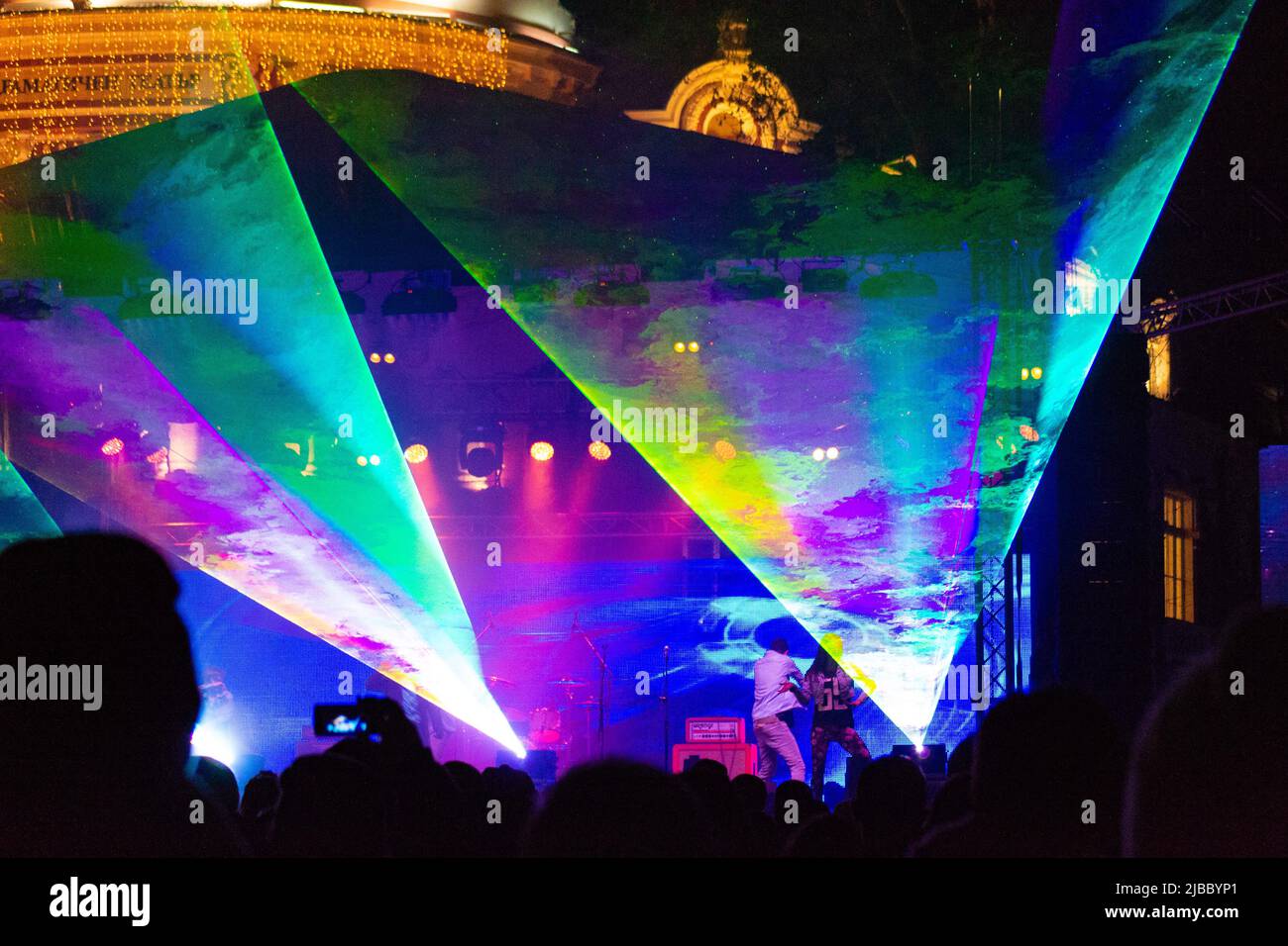 New Year Eve Live concert scene with the Bulgarian pop-singer Rafi ...