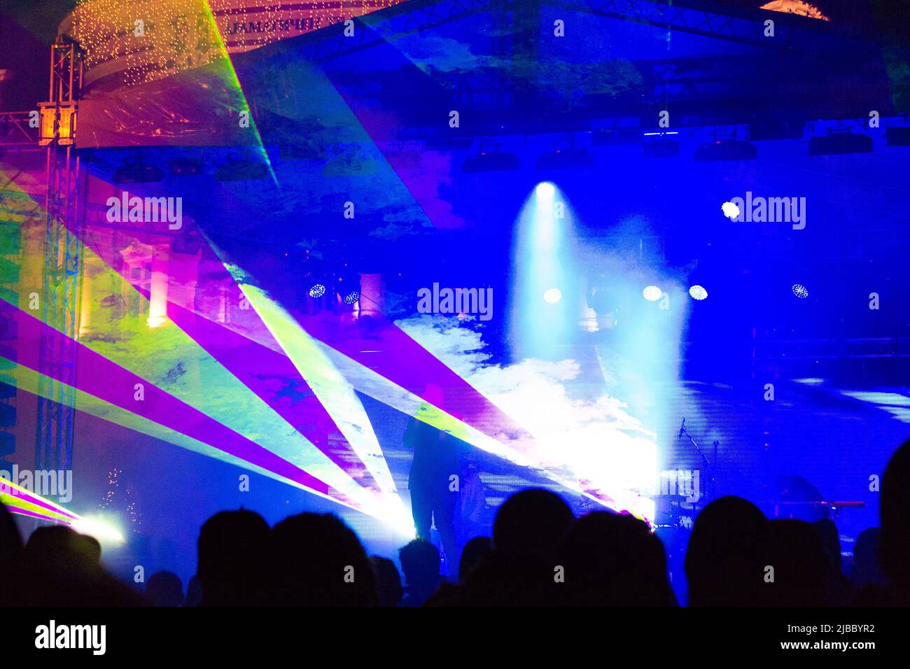 New Year Eve Live concert scene with the Bulgarian pop-singer Rafi ...