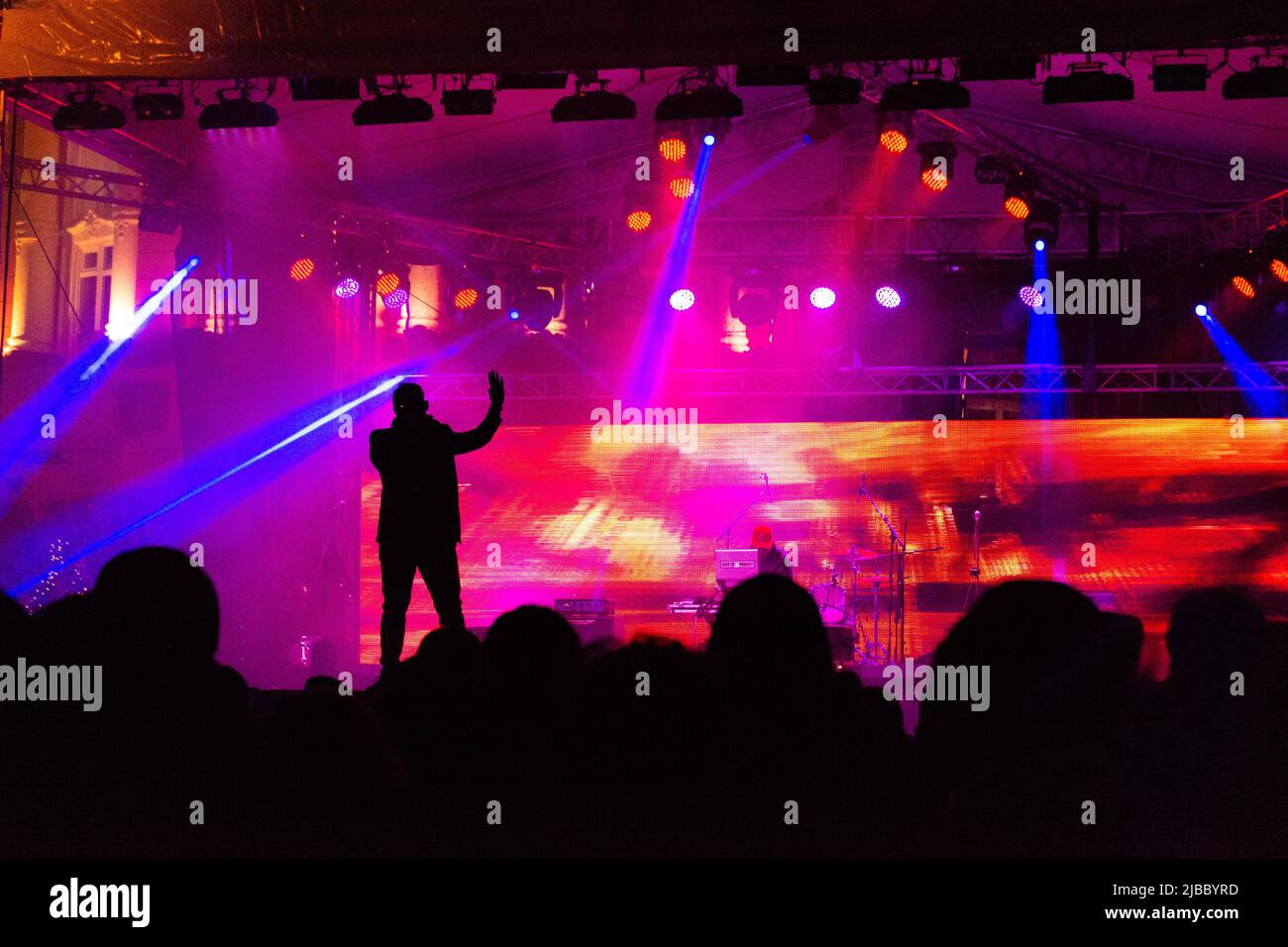 New Year Eve Live concert scene with the Bulgarian pop-singer Rafi ...