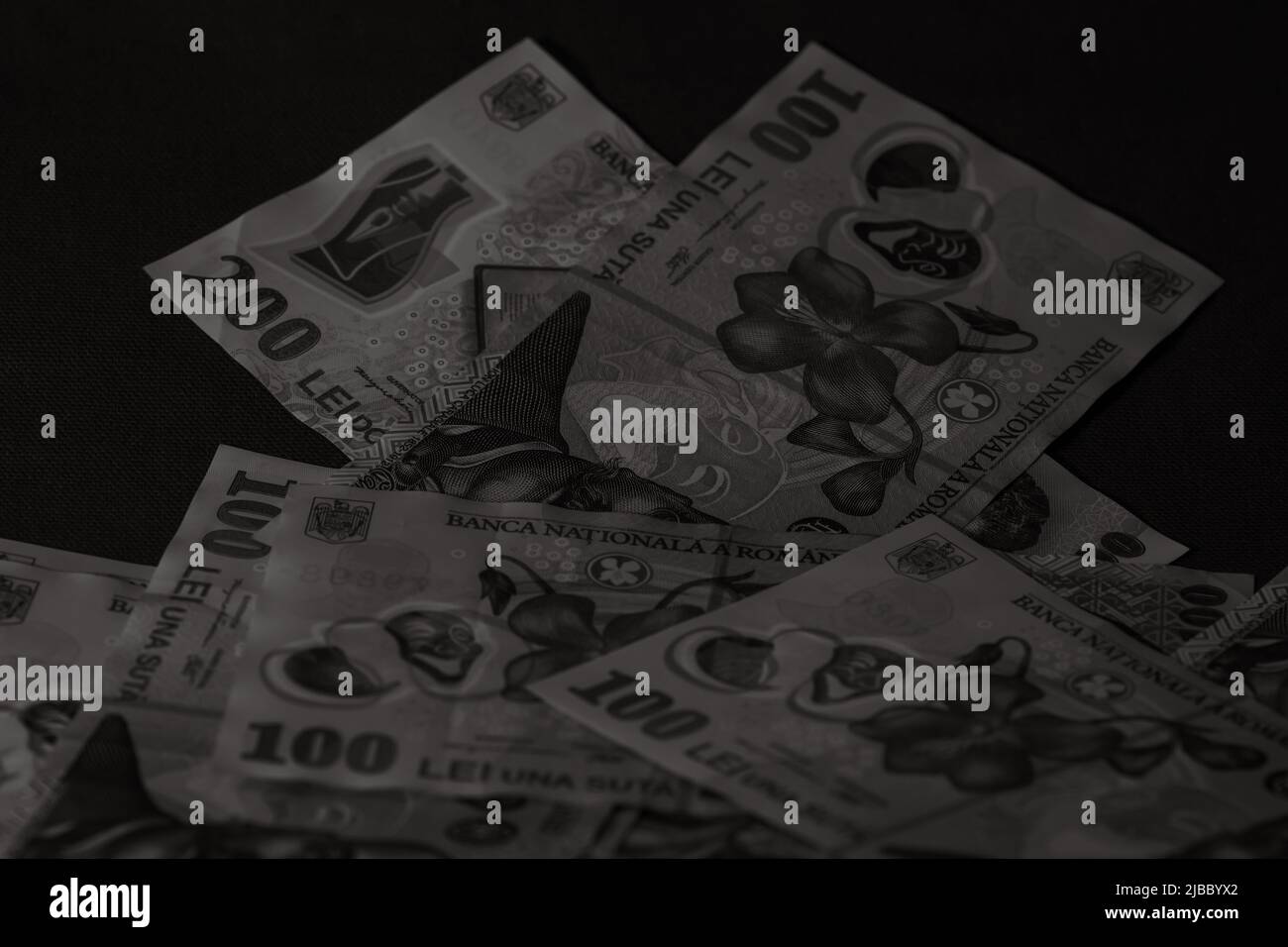 Romania LEI money. Romanian LEI currency Stock Photo - Alamy