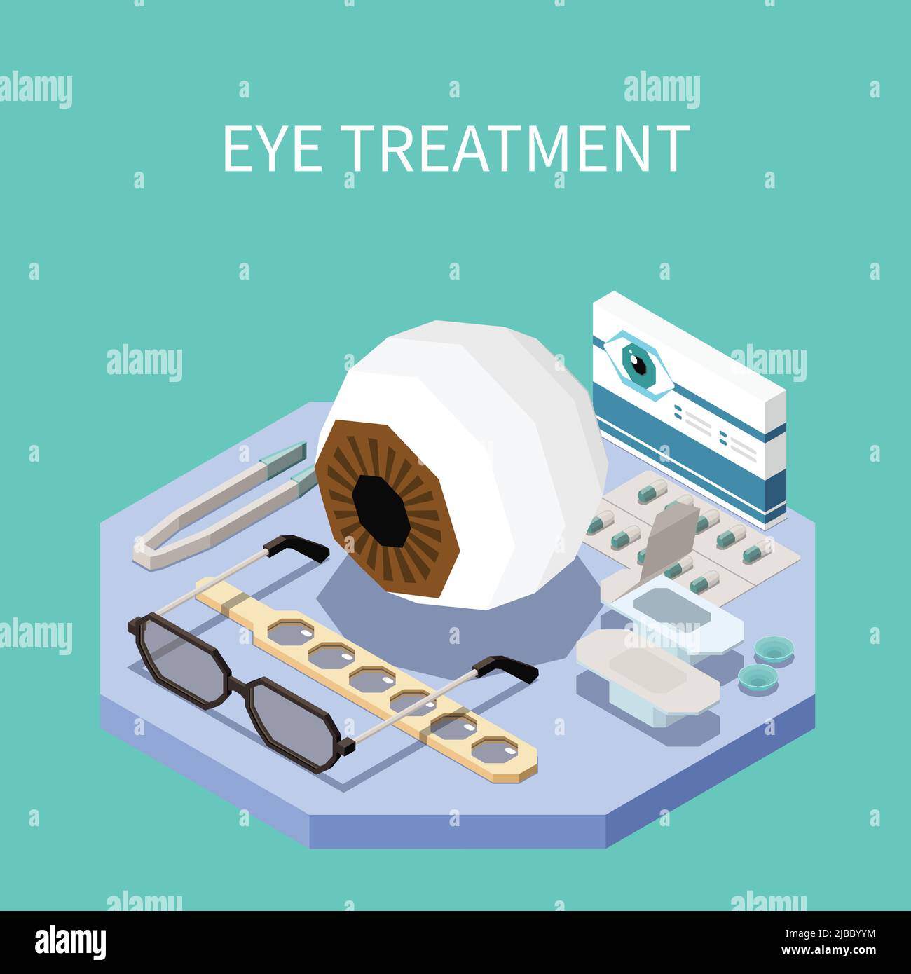 Ophthalmology isometric composition with eye treatment equipment 3d ...