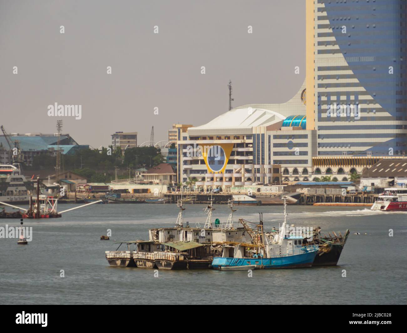 Dar es Salaam, Tanzania - February 2021: The city center with modern ...