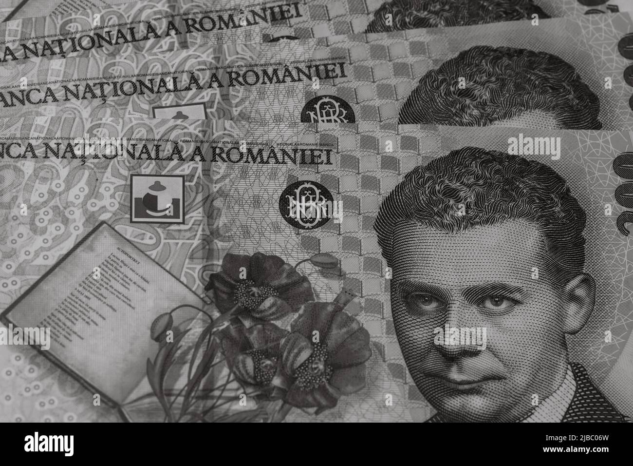 Romania LEI money. Romanian LEI currency Stock Photo - Alamy
