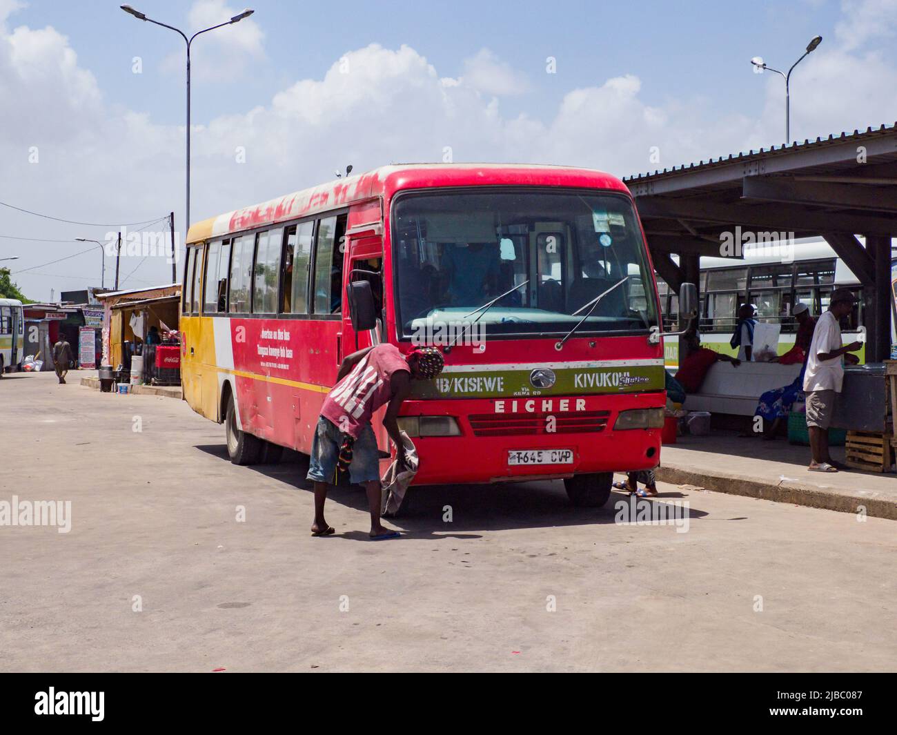 Dar es Salaam, Tanzania - January 2021: Buses on the street of Africa ...