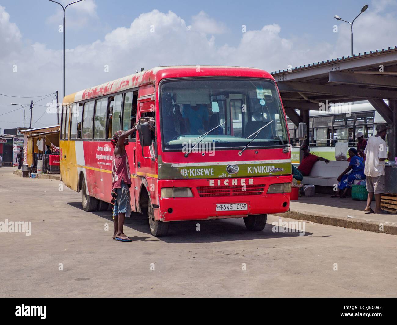 Dar es Salaam, Tanzania - January 2021: Buses on the street of Africa ...