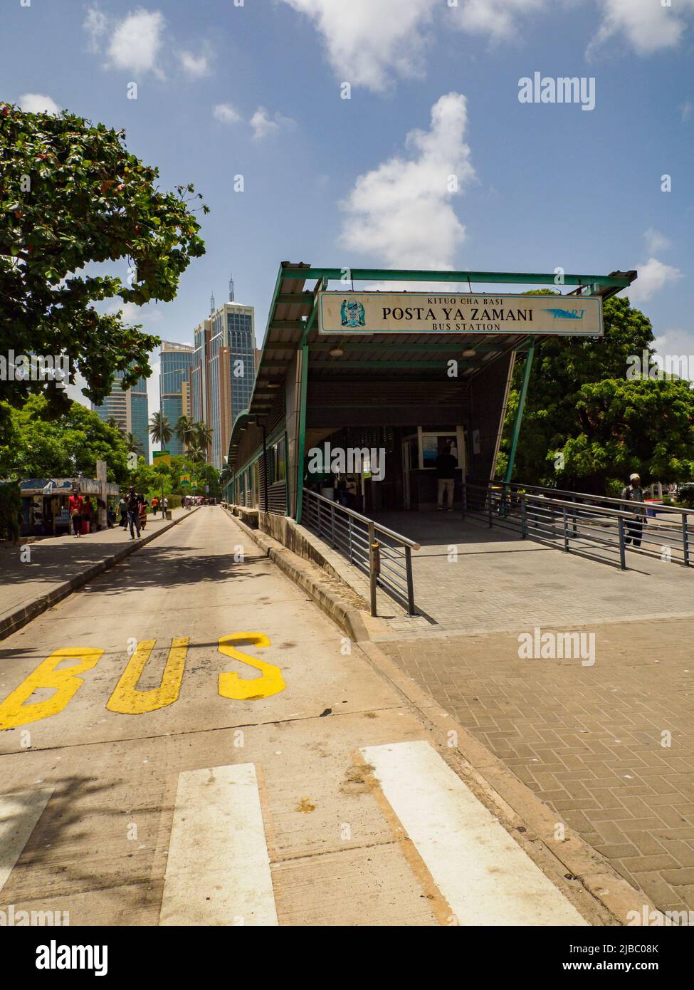 Dar es Salaam, Tanzania - January 2021: Bus stop in the main city of ...