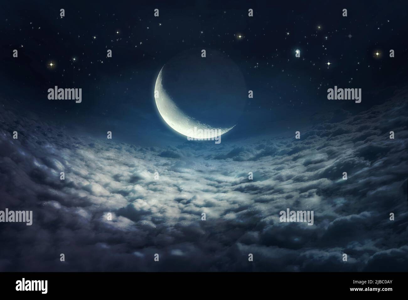 Abstract magic background with half moon Stock Photo - Alamy