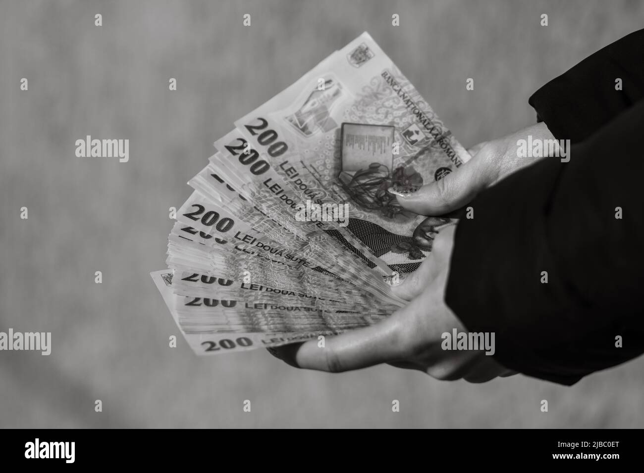 Romania LEI money. Romanian LEI currency Stock Photo - Alamy