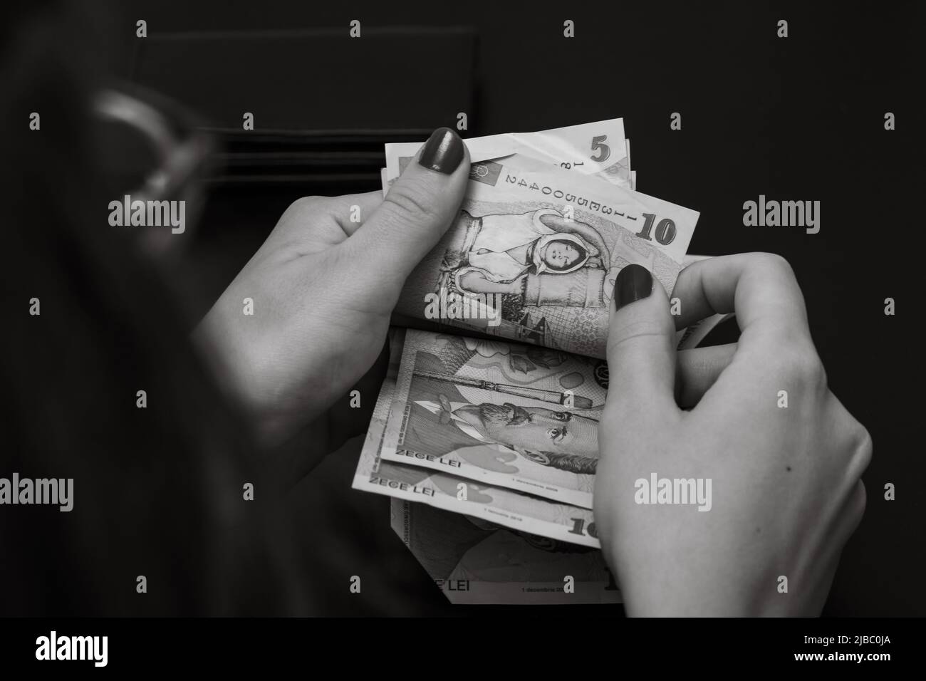 Romania LEI money. Romanian LEI currency Stock Photo - Alamy