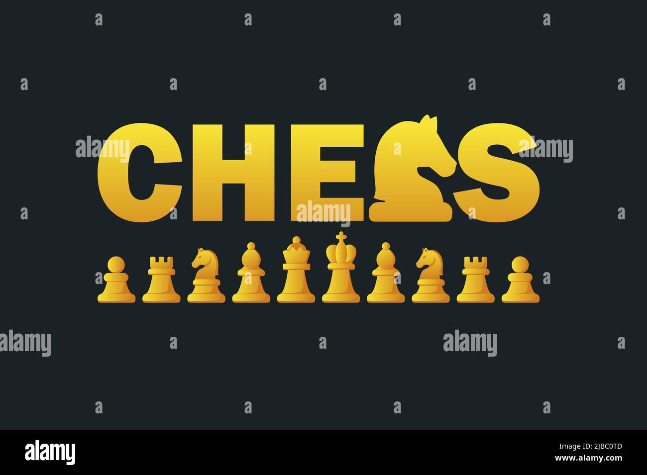 Vector LOGO CHESS and golden chess figures Stock Vector Image & Art - Alamy