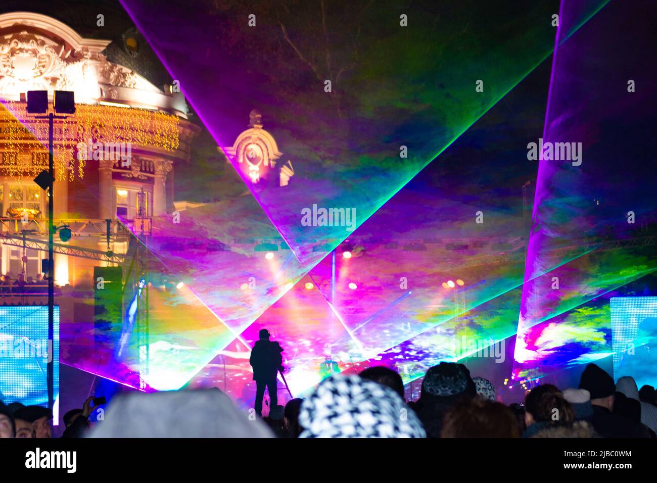 New Year Eve Live concert scene with the Bulgarian rock band Signal ...