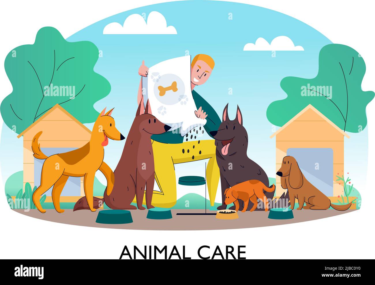 Stray animal feeding Stock Vector Images - Alamy