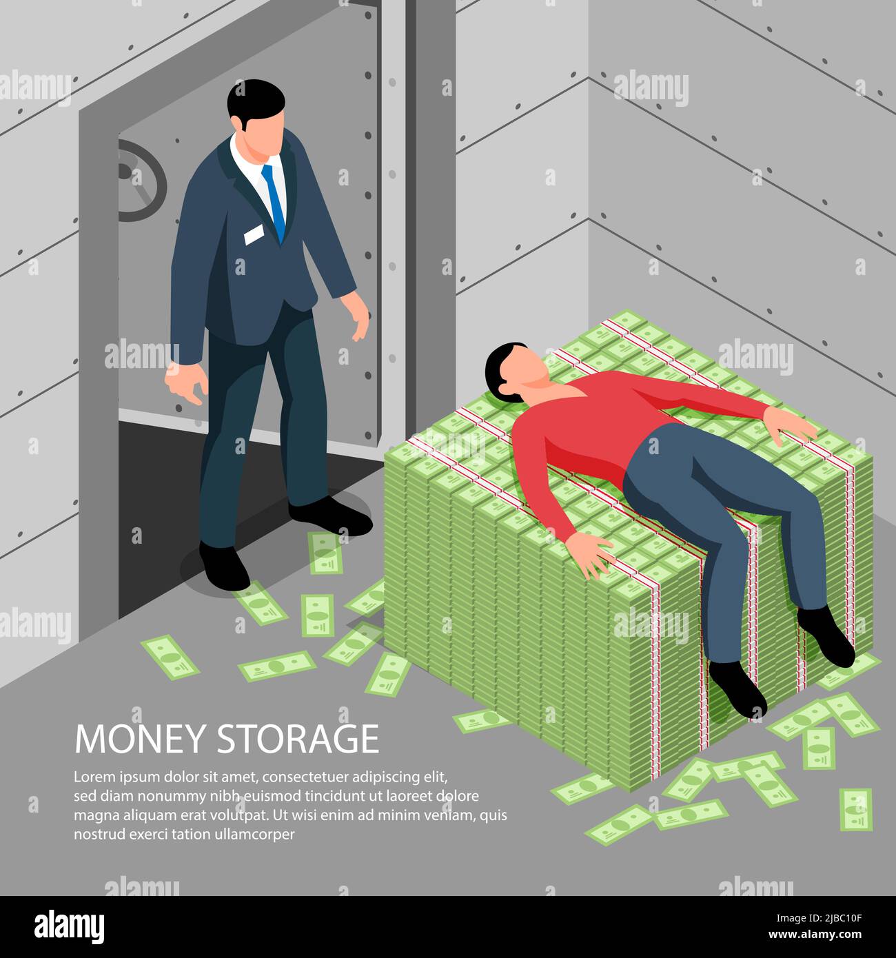$Money Storage Isometric Illustration Stock Vector Image & Art - Alamy