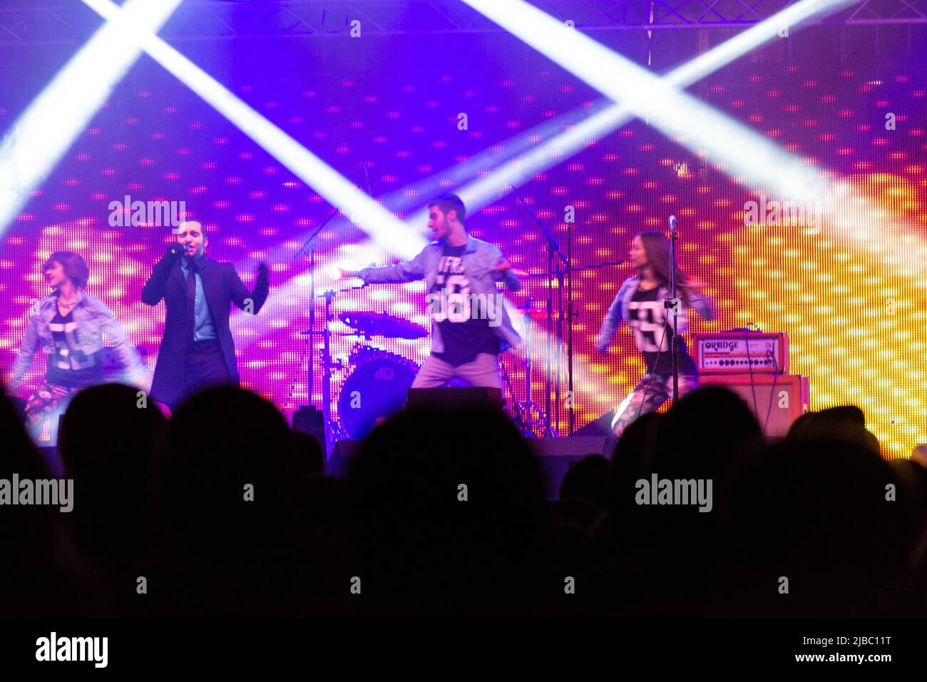 New Year Eve Live concert scene with the Bulgarian pop-singer Rafi ...