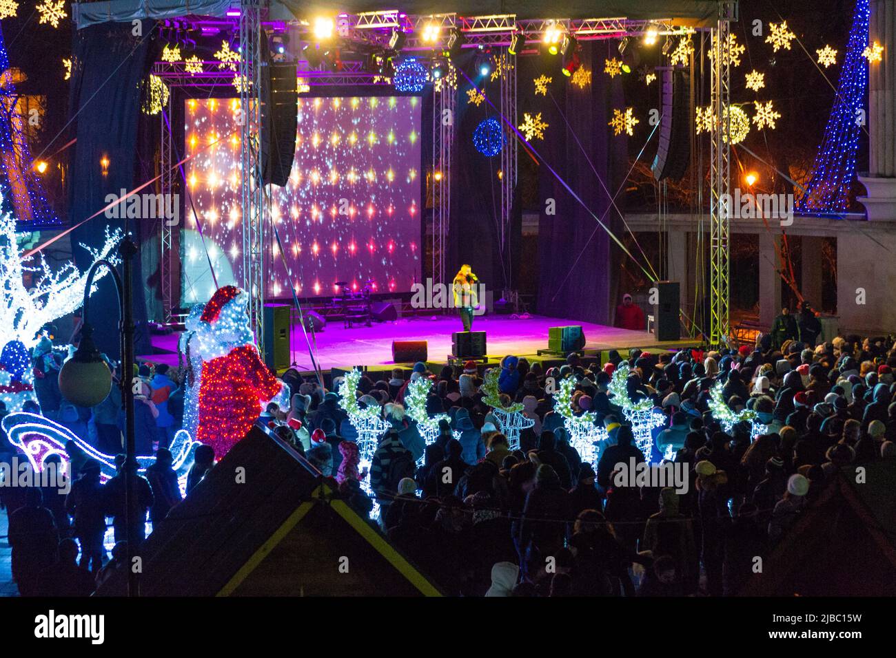 New Year Eve Live concert scene with the Bulgarian pop-singer Georgi ...