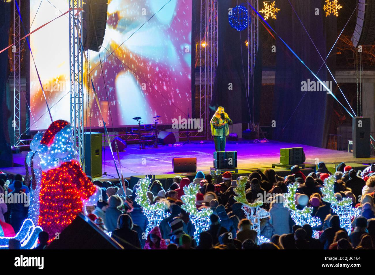 New Year Eve Live concert scene with the Bulgarian pop-singer Georgi ...