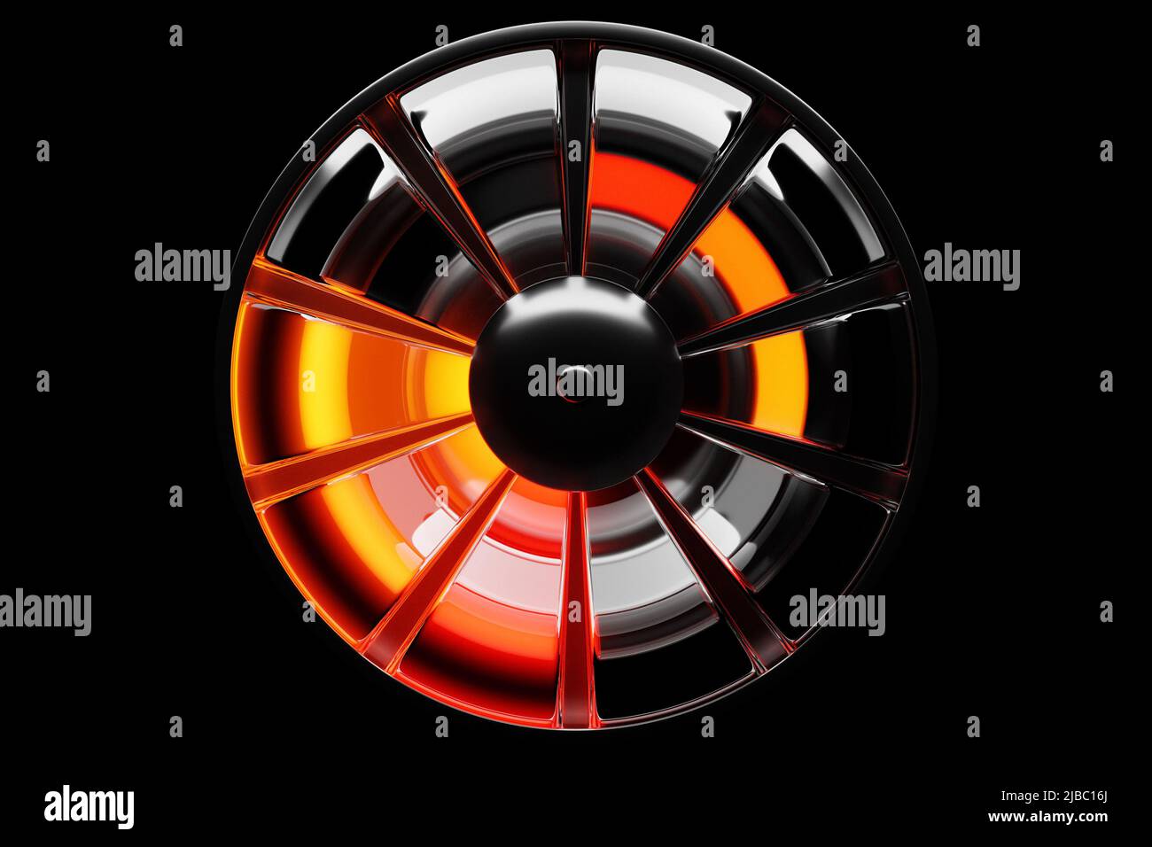 3D illustration loading bar with an indicator in the middle in orange ...