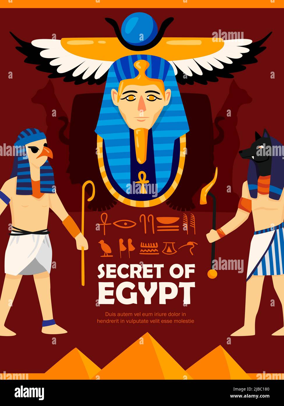 Egypt vertical poster background composition with doodle style ...