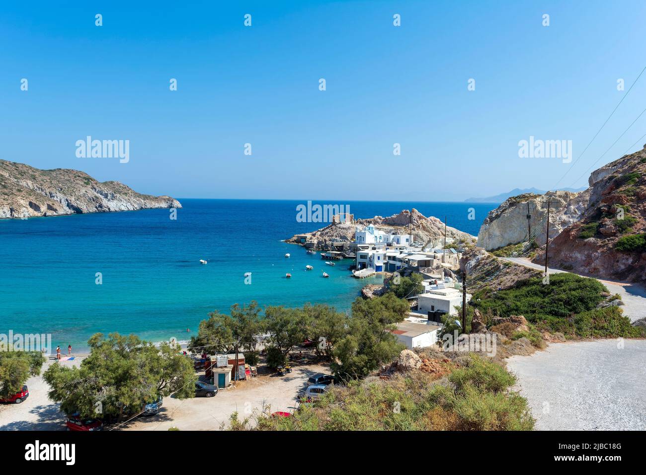 Firopotamos Beach at Milos island, Greece. Firopotamos is a traditional ...