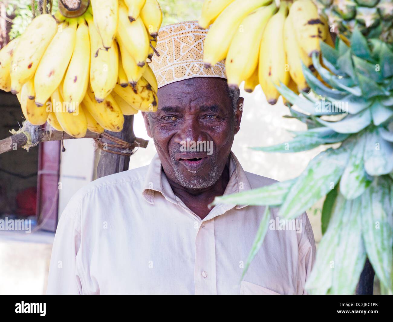 Zanzibar, Tanzania - Jan, 2021: Portrait of a African senior man ...