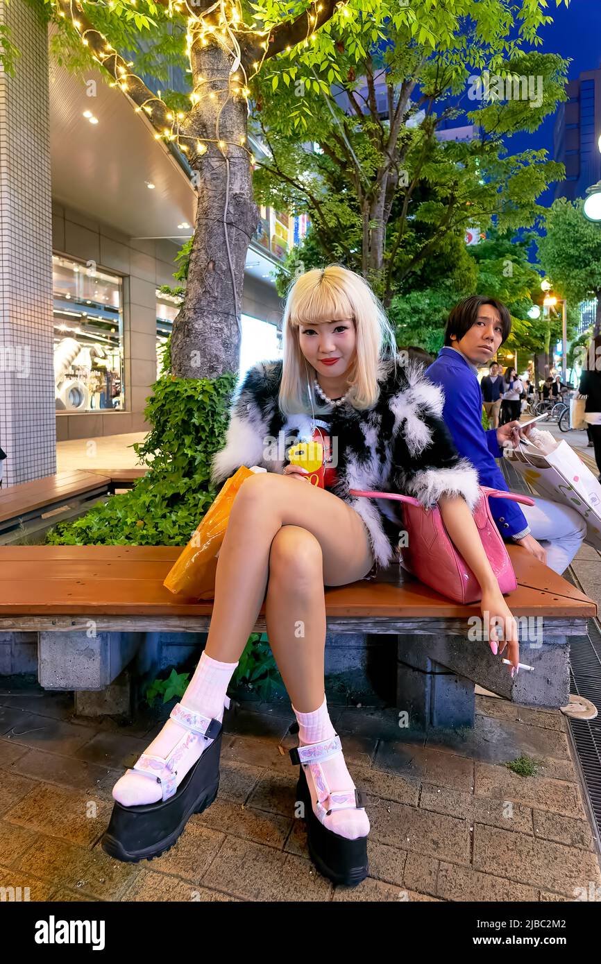 Japan. Kansai. Osaka. Punk girl at America Mura district Stock Photo ...