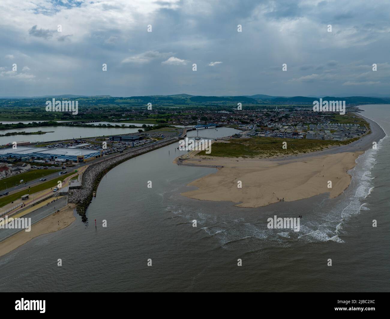 Aerial Photos of Rhyl Harbor and Sea Front Stock Photo - Alamy